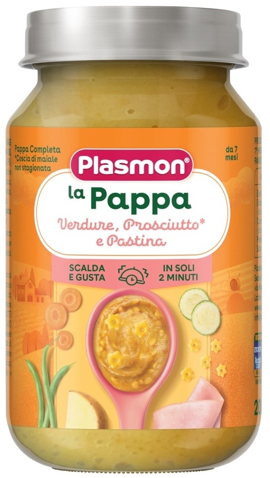 Пюре Plasmon - Зеленчуци с бебешка паста и свинско месо, 7+ м, 200 g ...