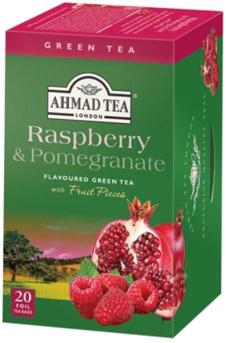 Raspberry & Pomegranate Зелен чай, 20 пакетчета, Ahmad Tea | Ozone.bg