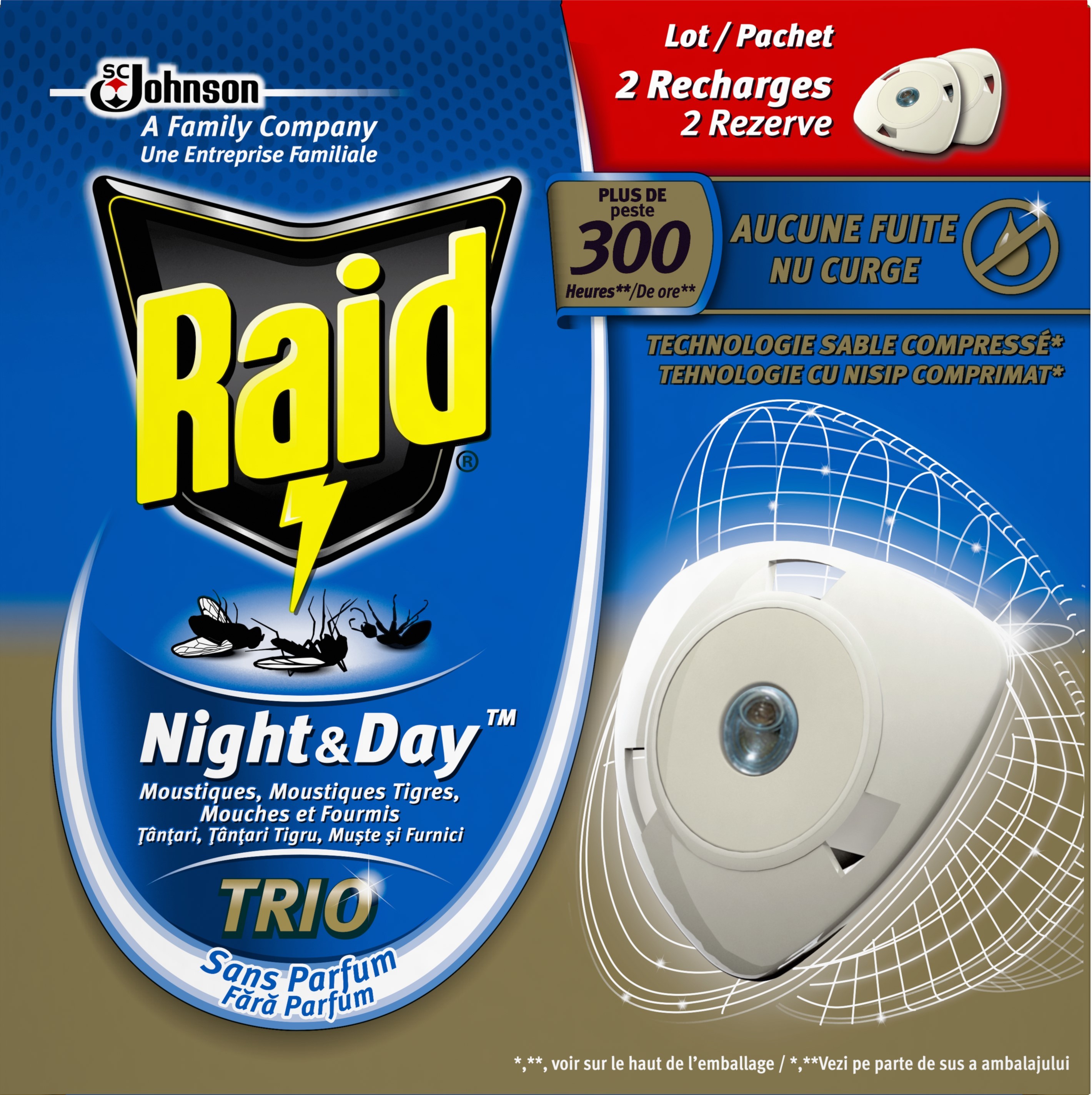 Raid Night & Day Двоен пълнител против насекоми Trio | Ozone.bg