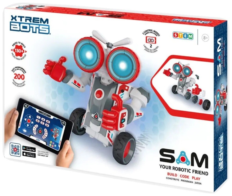 Радиоуправляем робот Xtrem Bots - Sam, за сглобяване, 130 части ...