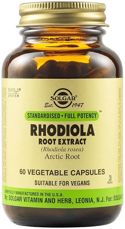 Rhodiola Root Extract, 60 растителни капсули, Solgar | Ozone.bg