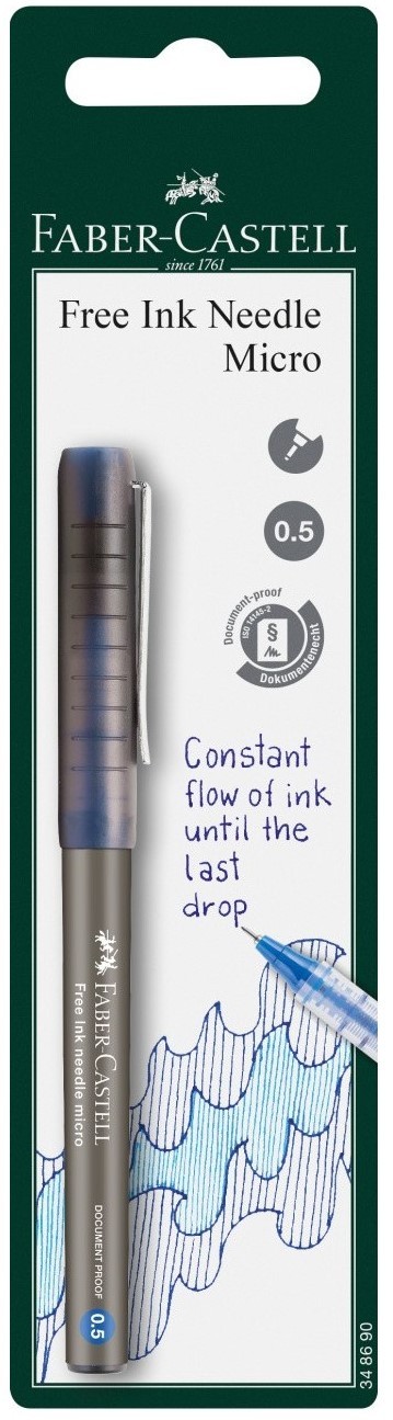 Ролер Faber-Castell Free Ink Needle - 0.5 mm, син, блистер | Ozone.bg