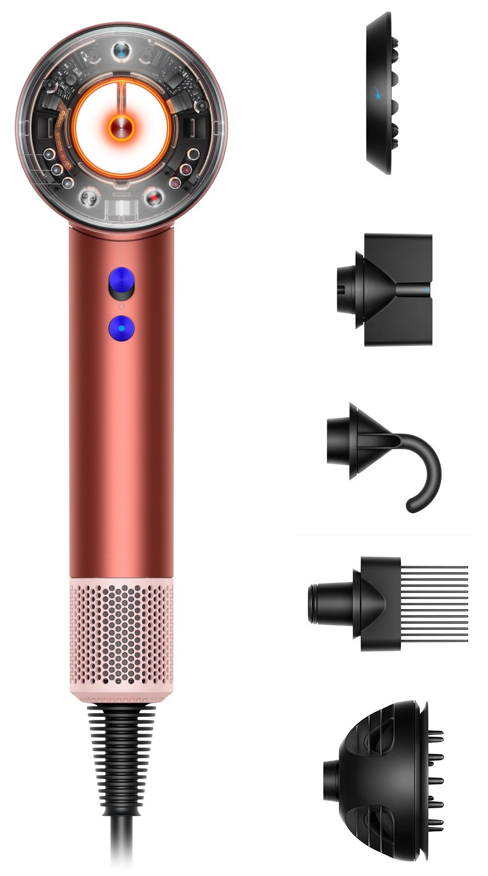 Сешоар Dyson - HD16 Supersonic Nural, 1600W, 3 степени, StrBz/BhPk ...