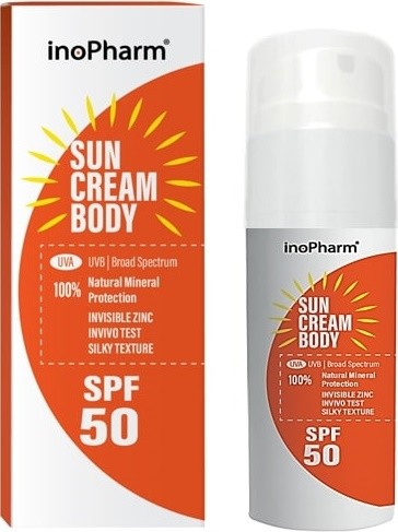 InoPharm Слънцезащитен крем за тяло, SPF50, 100 g | Ozone.bg