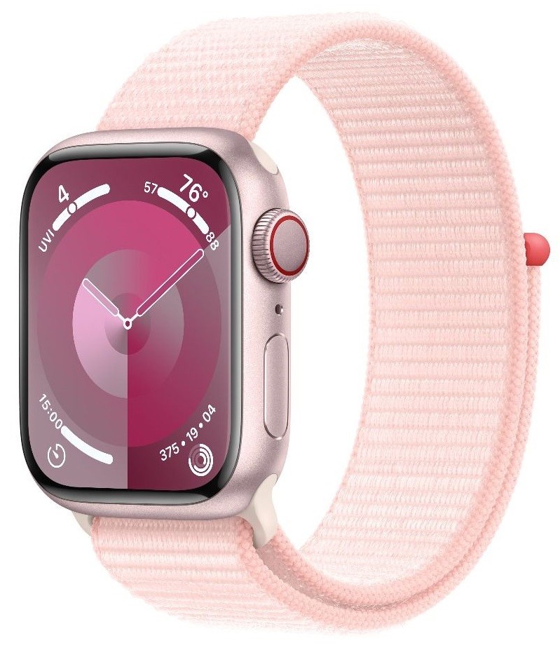 Смарт часовник Apple - Watch S9, Cellular, 45mm, Light Pink Sport Loop ...