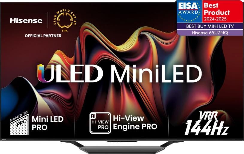 Смарт телевизор Hisense - 65U7NQ, 65'', ULED Mini LED, 4K, черен ТОП цена | Ozone.bg