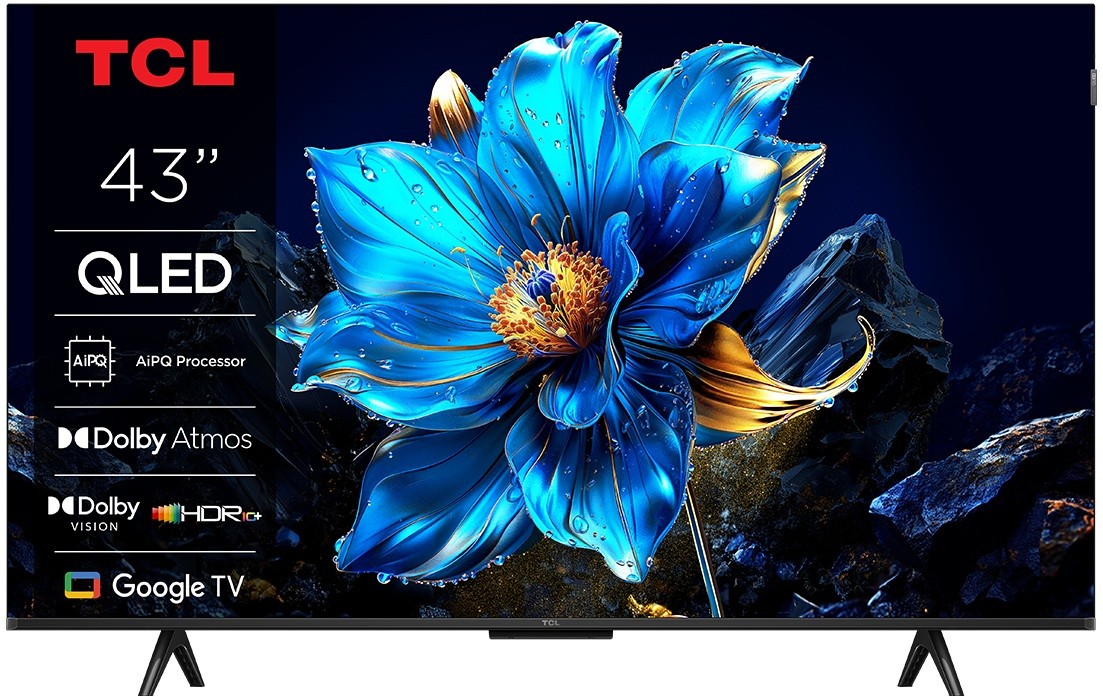 Смарт телевизор TCL - 43P79K, 43'', QLED, 4K, черен ТОП цена | Ozone.bg