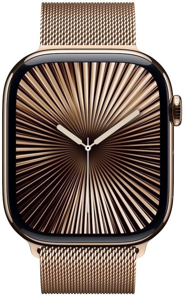 Смарт часовник Apple - Watch S10 Cell, 46 mm, S/M, Gold Titanium Case ...