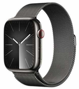Смарт часовник Apple - Watch S9, Cellular, 41mm, Graphite Milanese Loop ...