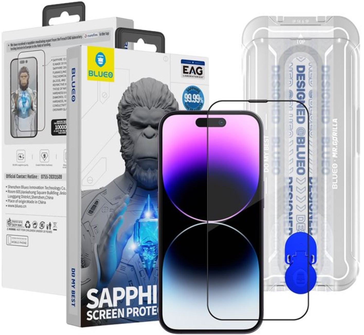 Стъклен протектор Blueo - Sapphire Screen Protector, iPhone 15 Pro ...