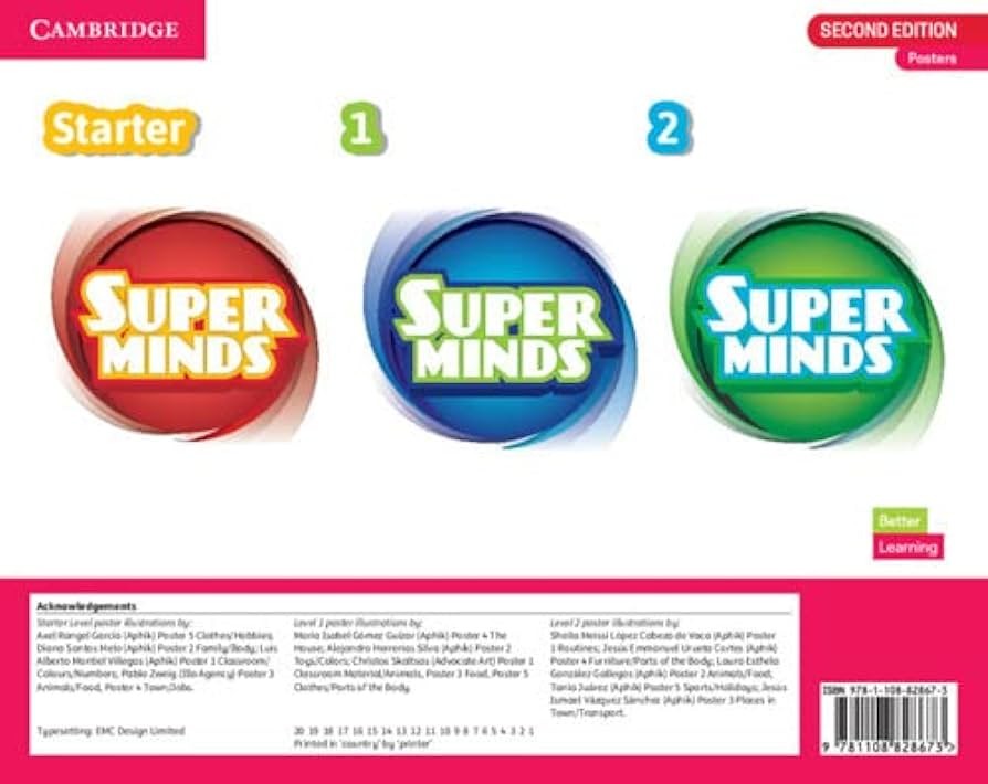 Super Minds Starter, 1 and 2 Poster Pack British English 2nd Edition ...