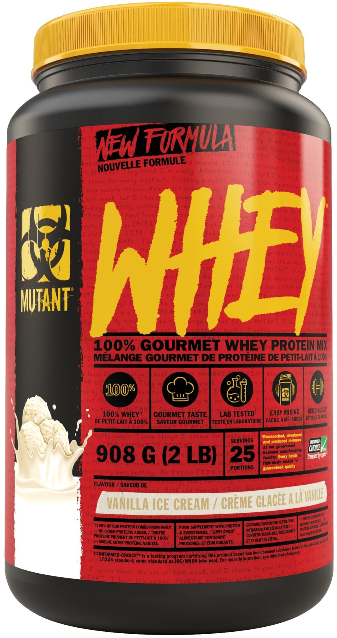 Whey, vanilla ice cream, 908 g, Mutant | Ozone.bg