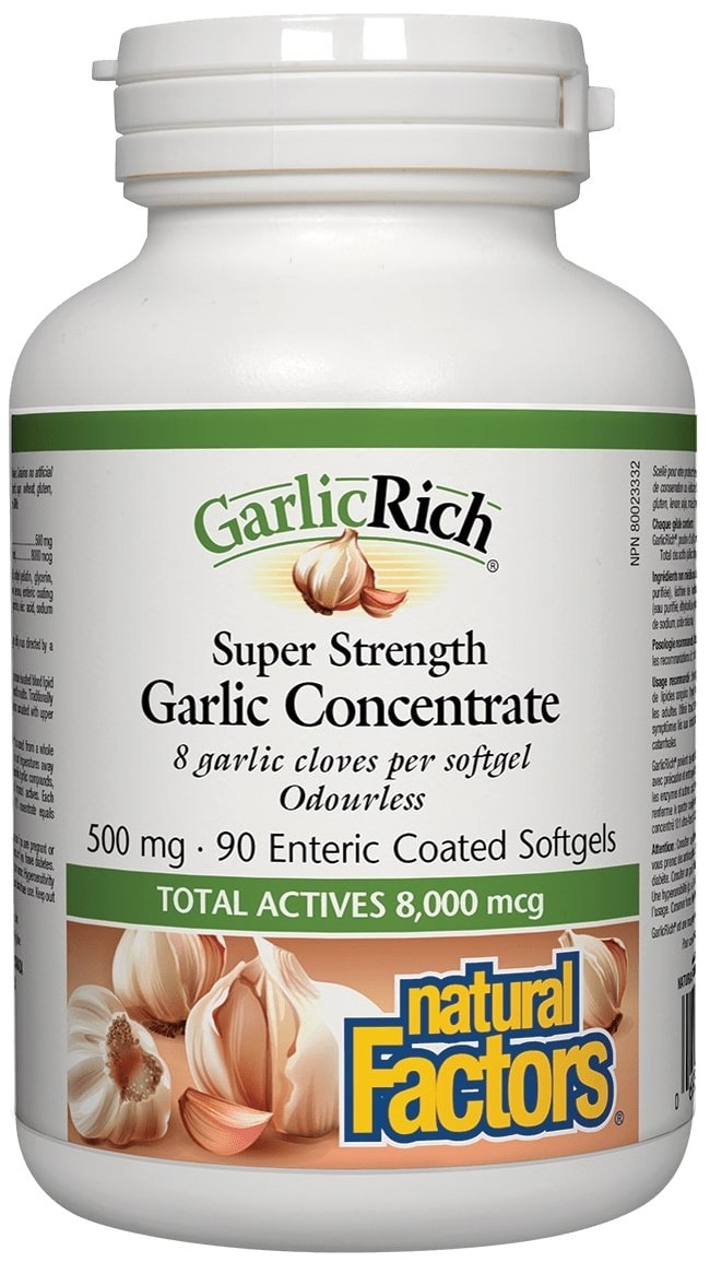 Super Strength Garlic Concentrate, 90 капсули, Natural Factors | Ozone.bg