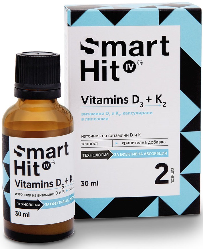 SmartHit Витамини D3 + K2, 30 ml, Valentis | Ozone.bg