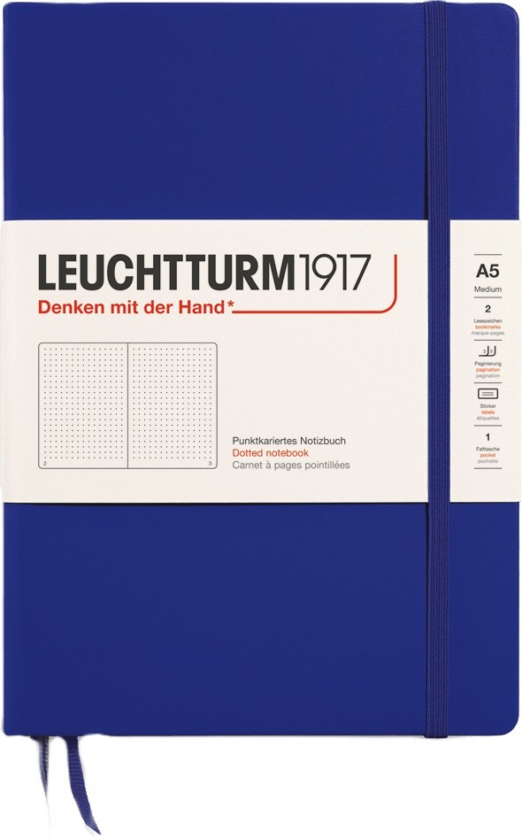 Тефтер Leuchtturm1917 New Colours - А5, на точки, Ink, твърди корици ...