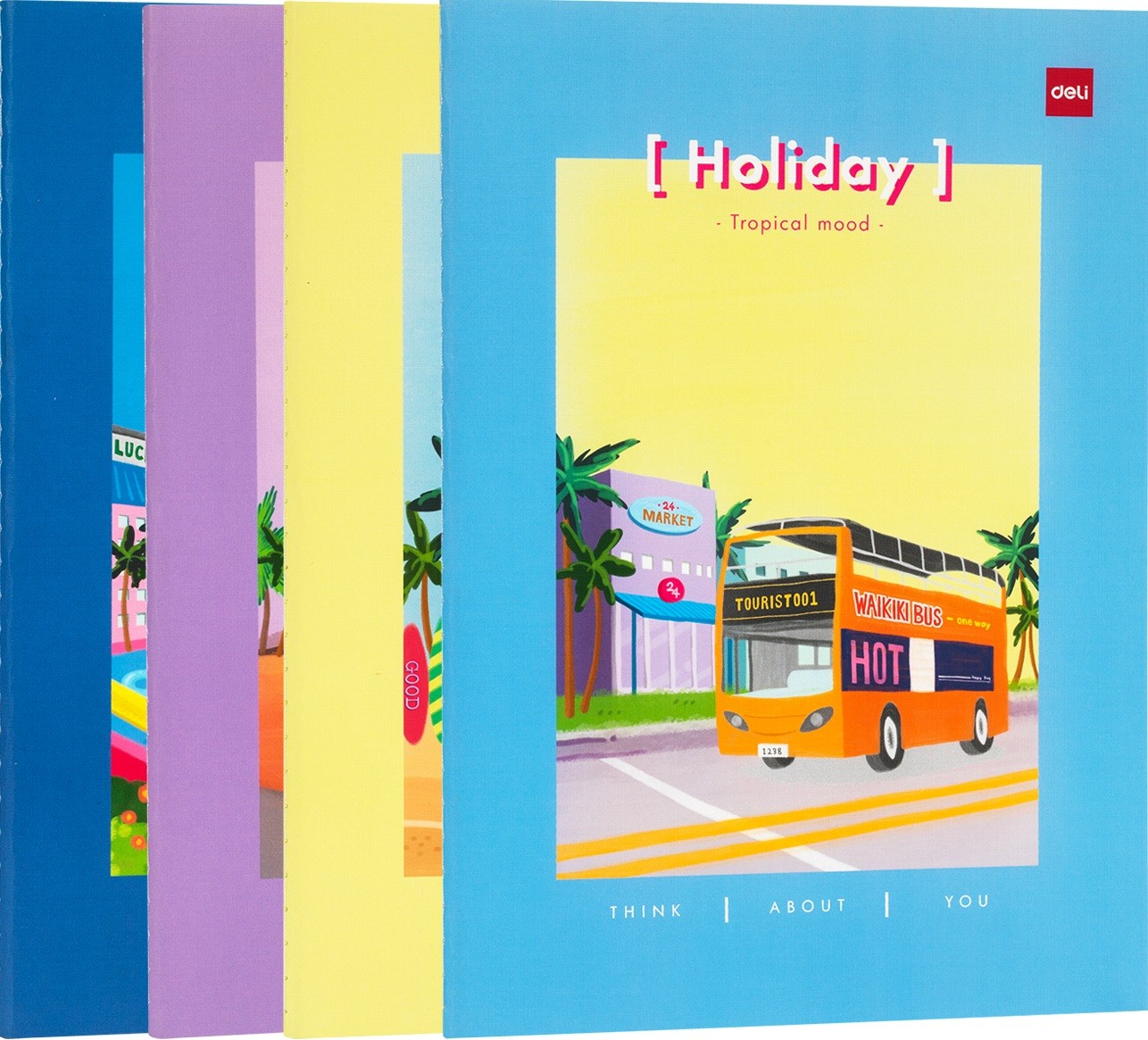 Тетрадка Deli - ENB560 Tropical Mood, B5, 60 листа, широки редове ...