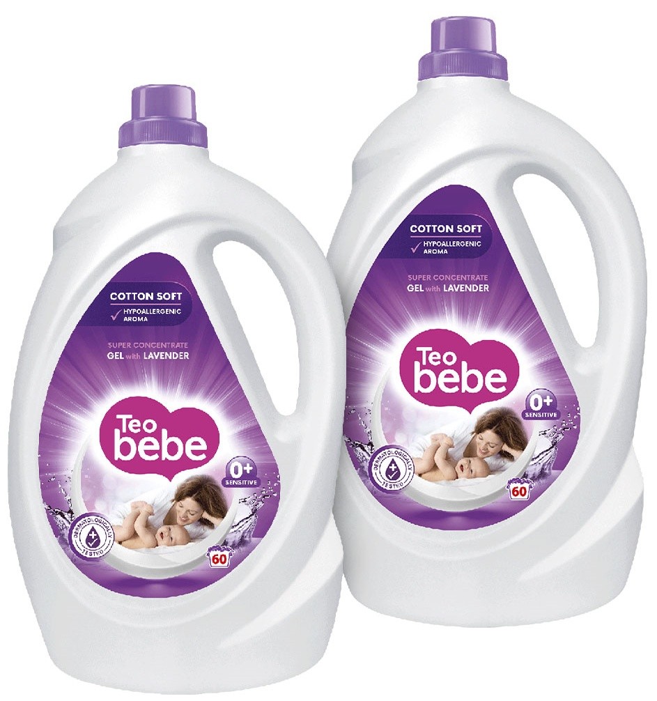 Течен перилен препарат Teo Bebe - Лавандула, 120 изпирания, 2 х 3.3 l ...