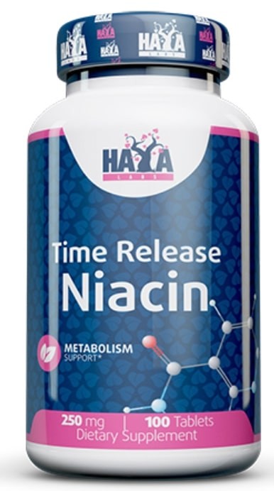 Time Release Niacin, 250 mg, 100 таблетки, Haya Labs | Ozone.bg