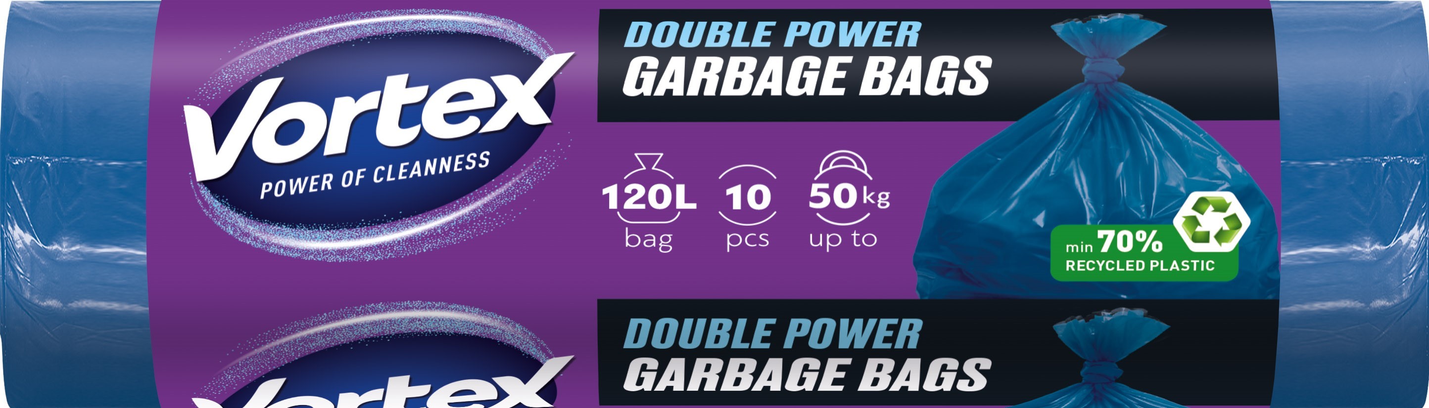 Торби за отпадъци Vortex - Ultra Strong, 120 l, 10 броя, двупластови ...