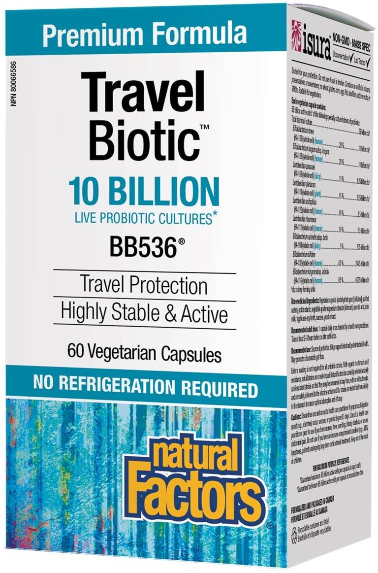 Travel Biotic 10 Billion Live Probiotic Cultures, 60 веге капсули ...