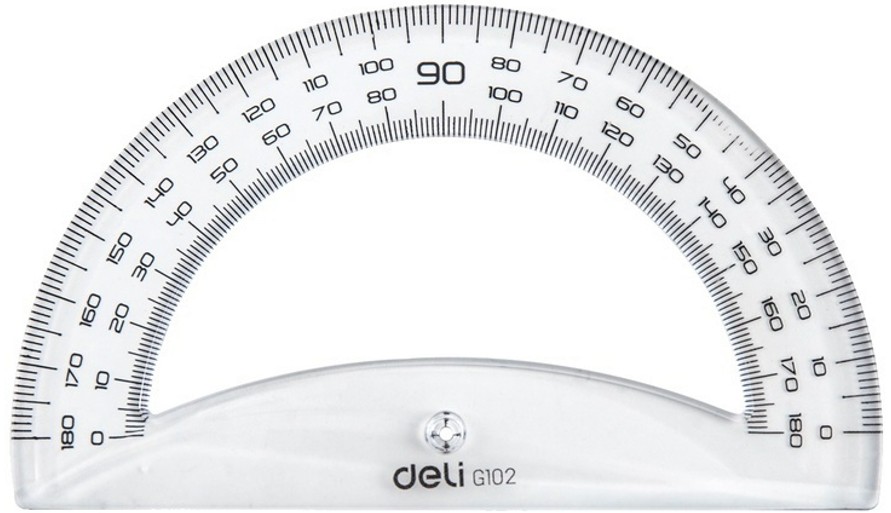 Транспортир Deli Pioneer - EG10212, 180°, 12 cm, прозрачен | Ozone.bg