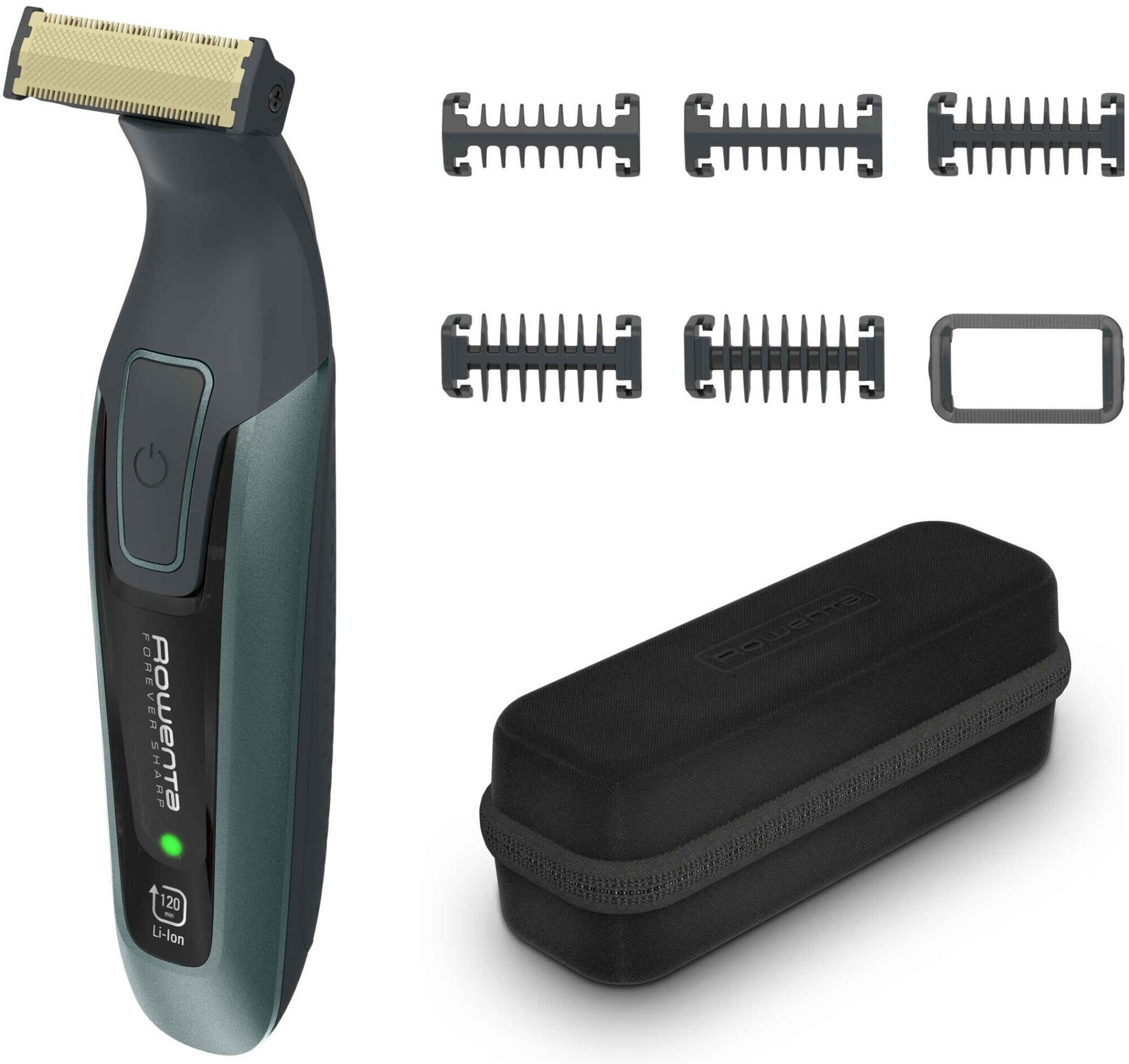 Тример за брада Rowenta - Forever Sharp Comfort, черен/зелен | Ozone.bg