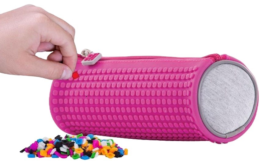 Цилиндричен ученически несесер Pixie Crew - Розово-сив | Ozone.bg