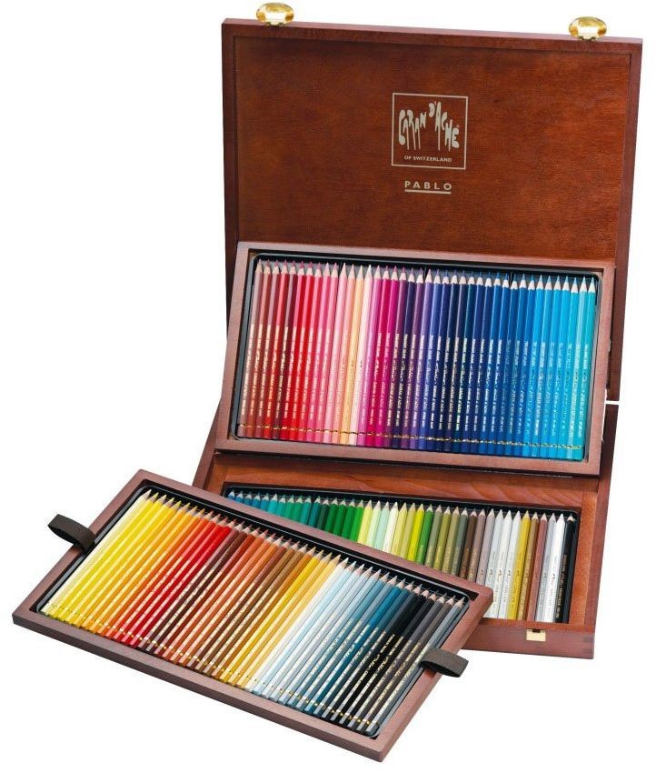Цветни моливи Caran d'Ache Pablo – 120 цвята, дървена кутия | Ozone.bg