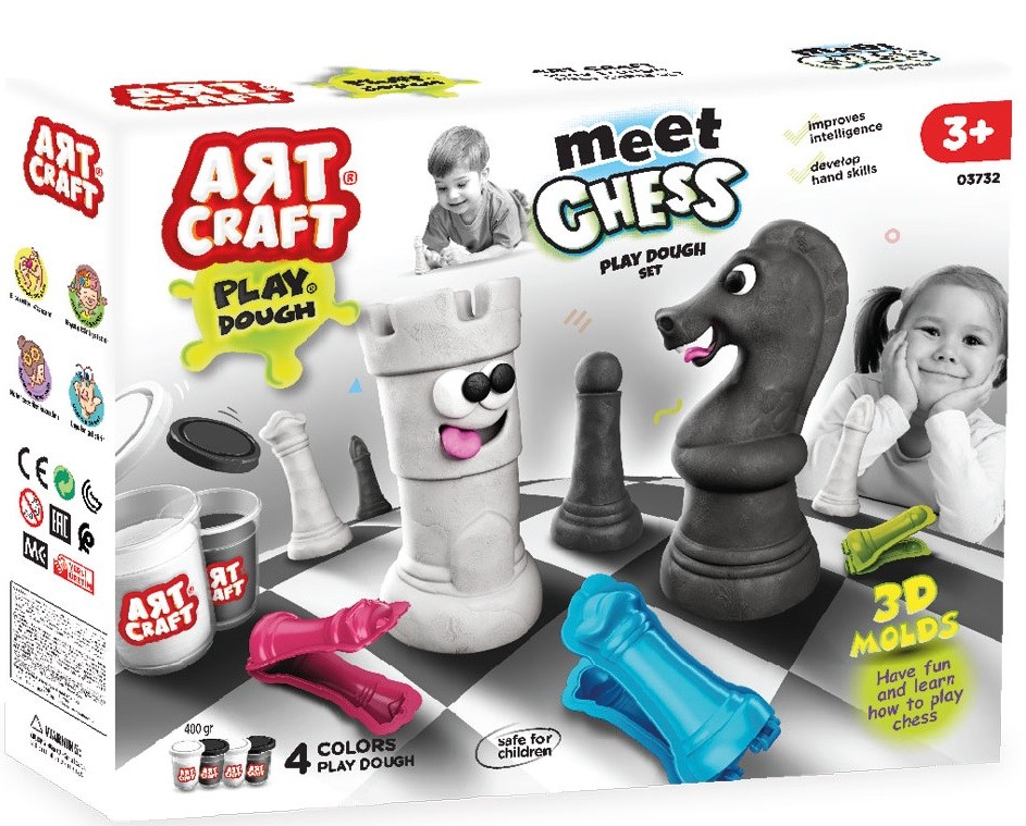 Творчески комплект Art Craft - Моделиране с пластилин, игра на шах, 400 ...