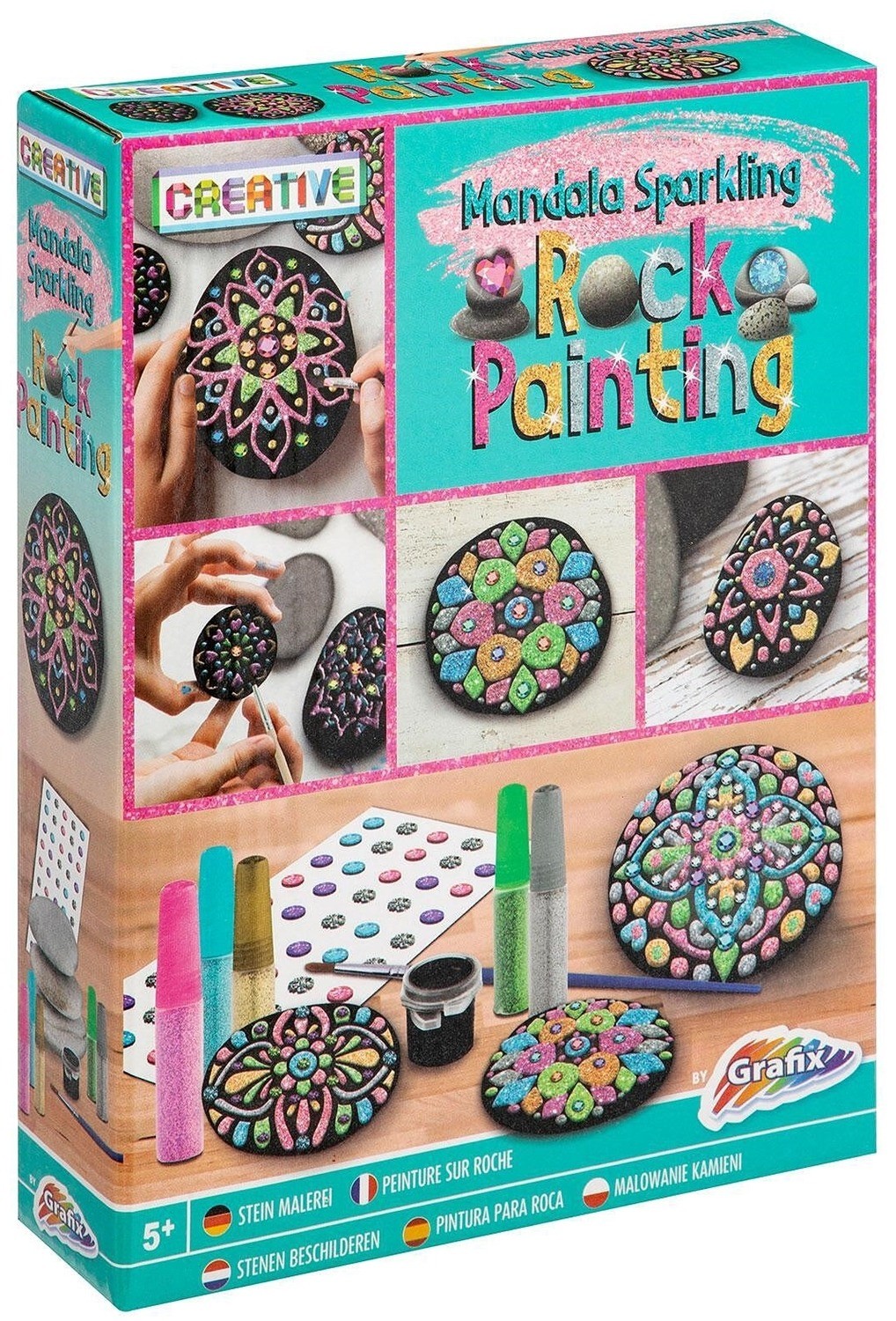 Творчески комплект за рисуване върху камъни Grafix Creative - Мандала ...