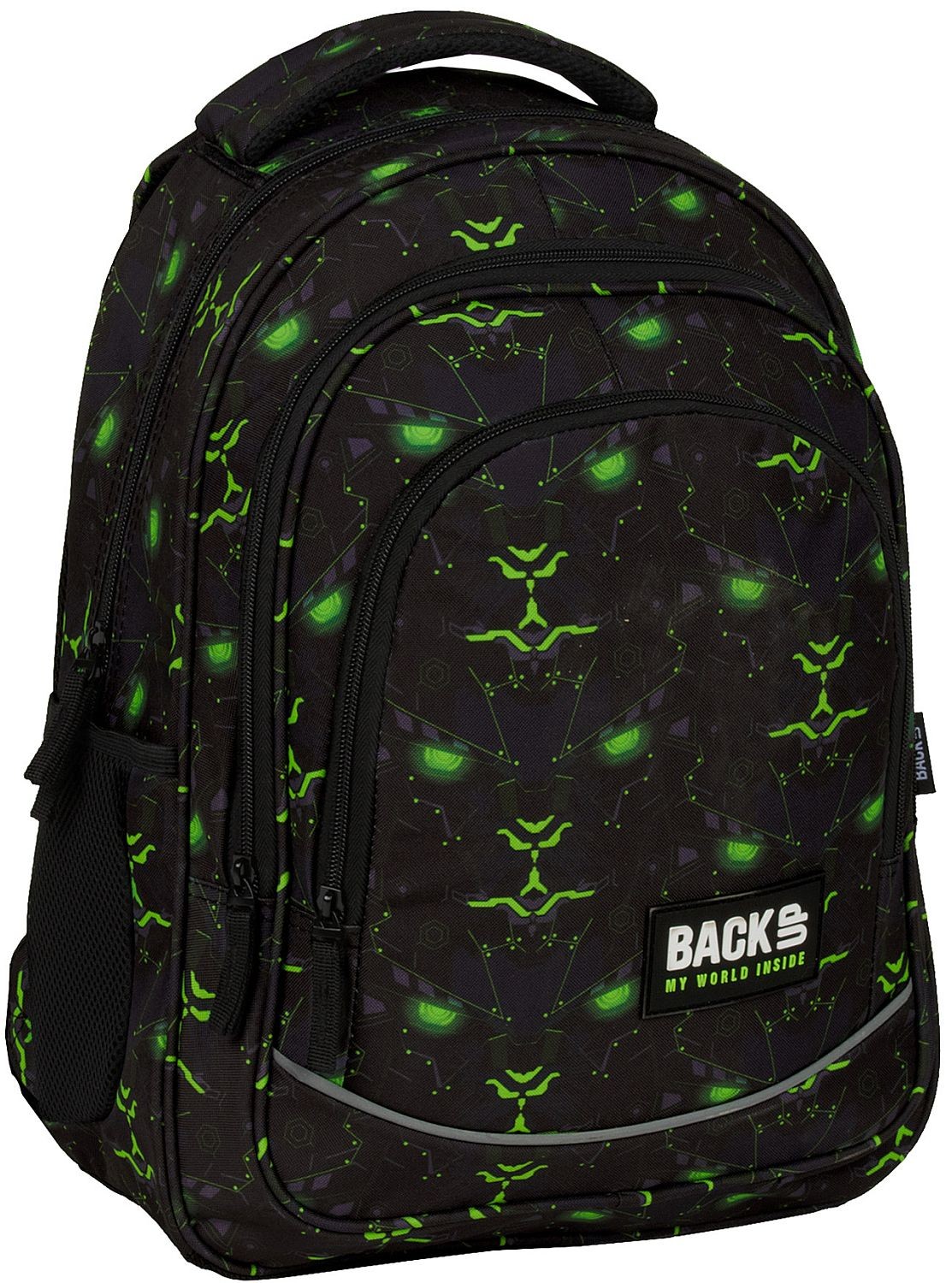 Ученическа раница Back Up X - Monster Green, с 3 отделения | Ozone.bg