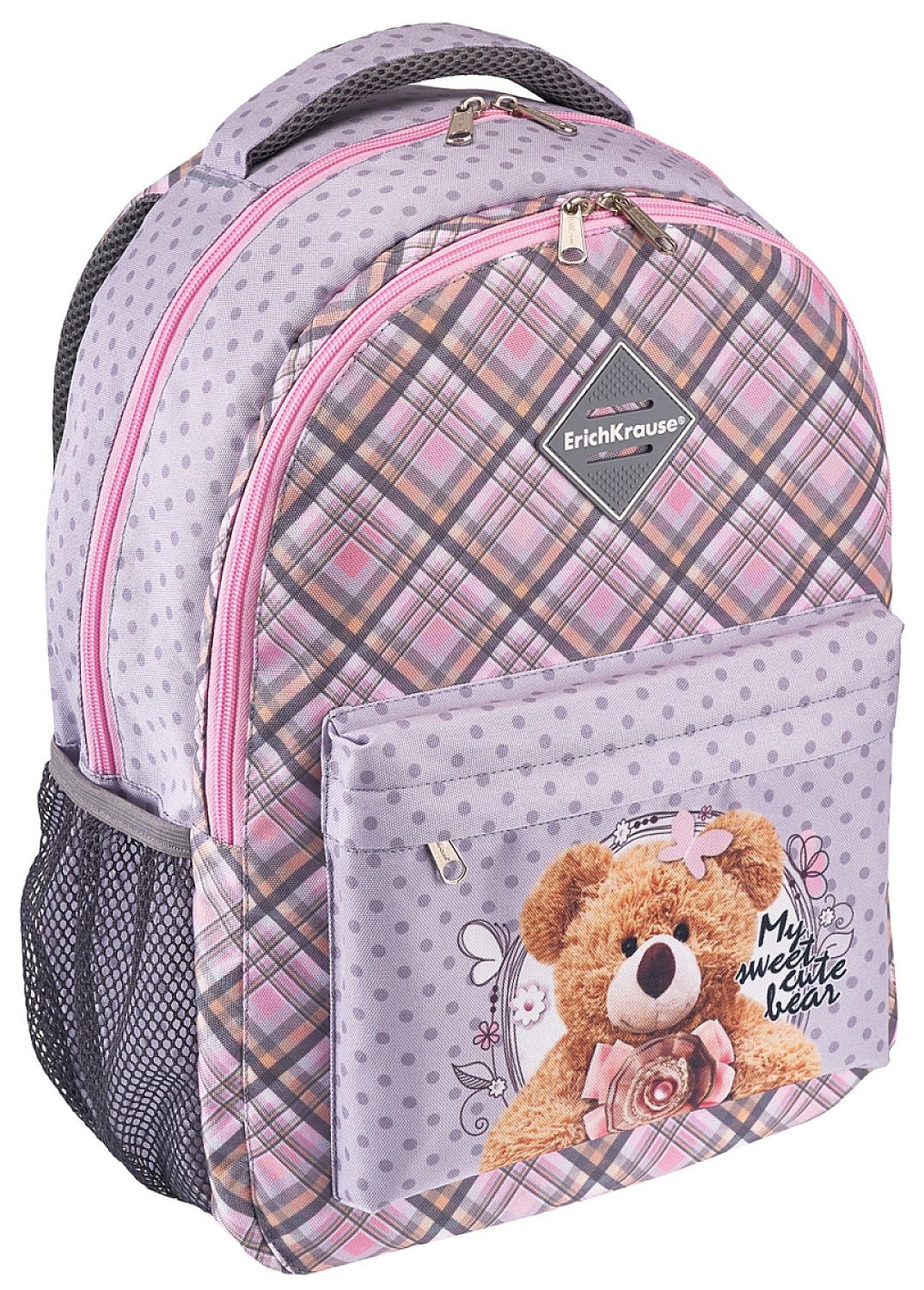 Ученическа раница Erich Krause EasyLine - Teddy Bear, 2 отделения, 20 l ...