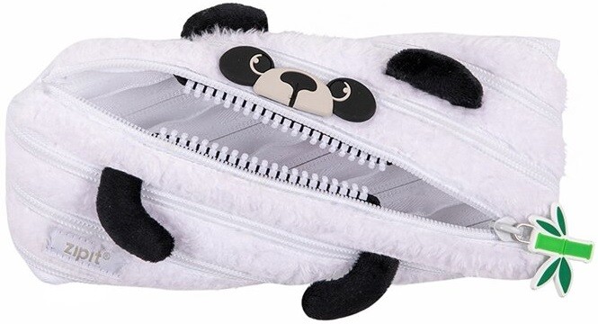 Ученически несесер Zipit - Panda, среден, бял | Ozone.bg