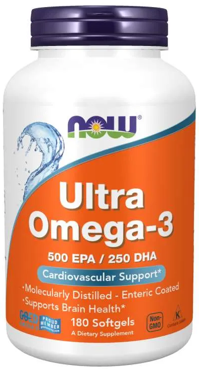 Ultra Omega-3, 180 капсули, Now | Ozone.bg
