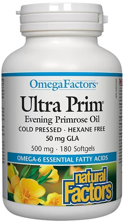 Ultra Prim Evening Primrose Oil, 500 mg, 180 капсули, Natural Factors ...