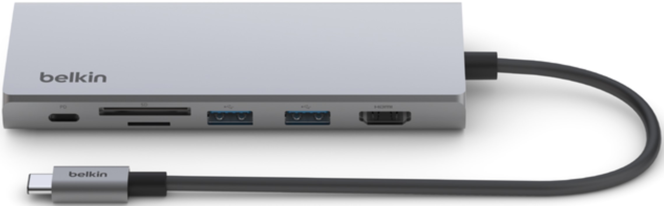 USB хъб Belkin - Connect-INC009btSGY, 7 порта, USB-C, сив | Ozone.bg