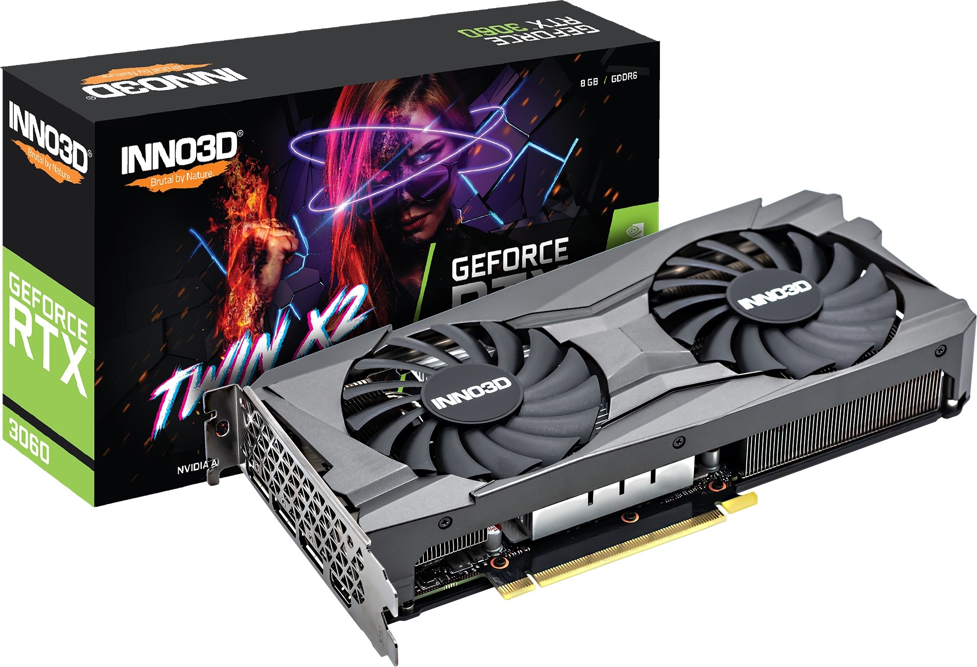Видеокарта Inno3D - GeForce RTX 3060 Twin X2, 8GB, GDDR6 | Ozone.bg