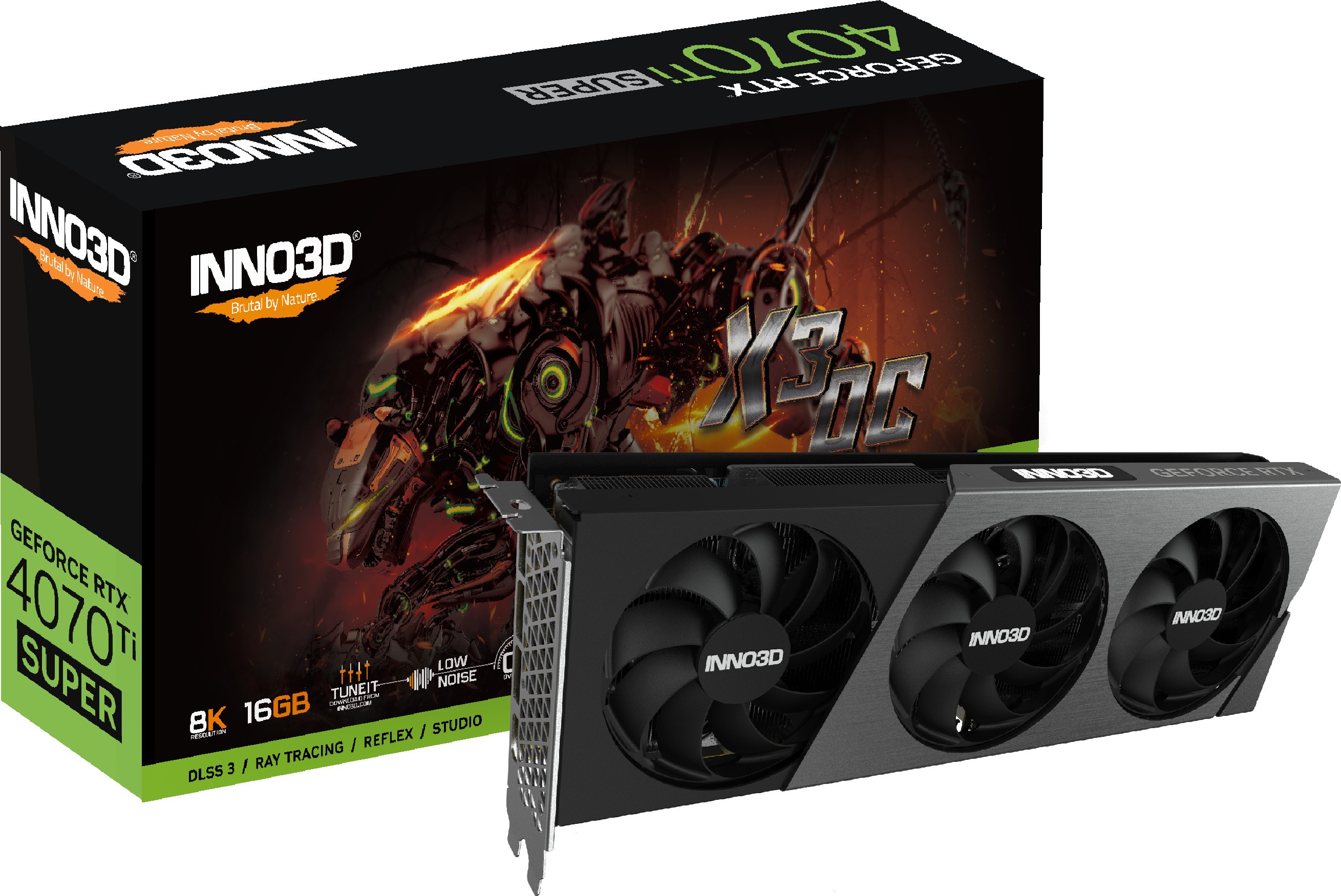 Видеокарта Inno3D - GeForce RTX 4070 Ti Super X3 OC, 16GB, GDDR6X ...