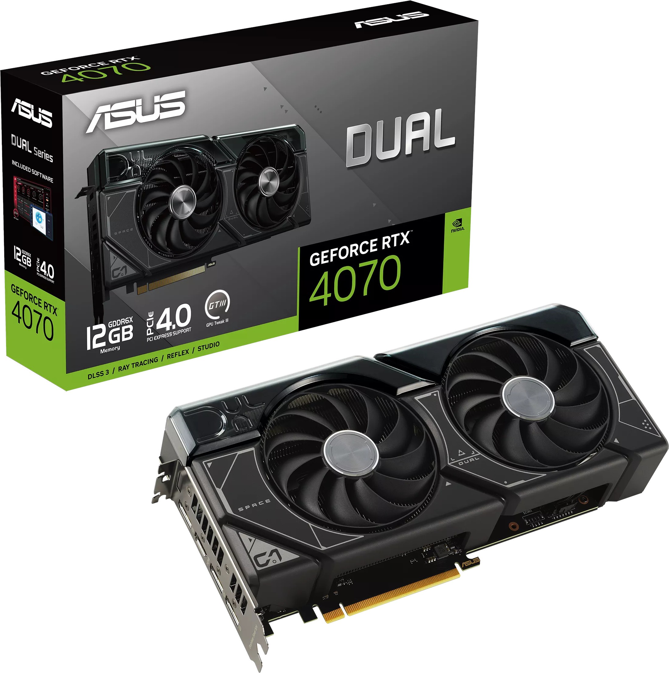 Видеокарта ASUS - Dual GeForce RTX 4070, 12GB, GDDR6X | Ozone.bg