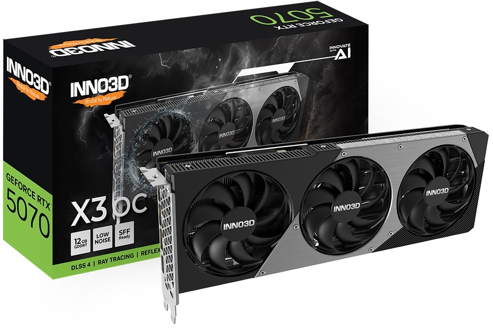 Видеокарта Inno3D - GeForce RTX 5070 X3 OC, 12GB, GDDR7 | Ozone.bg