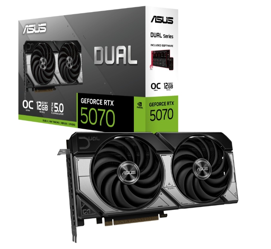 Видеокарта ASUS - Dual GeForce RTX 5070 OC, 12GB, GDDR7 | Ozone.bg