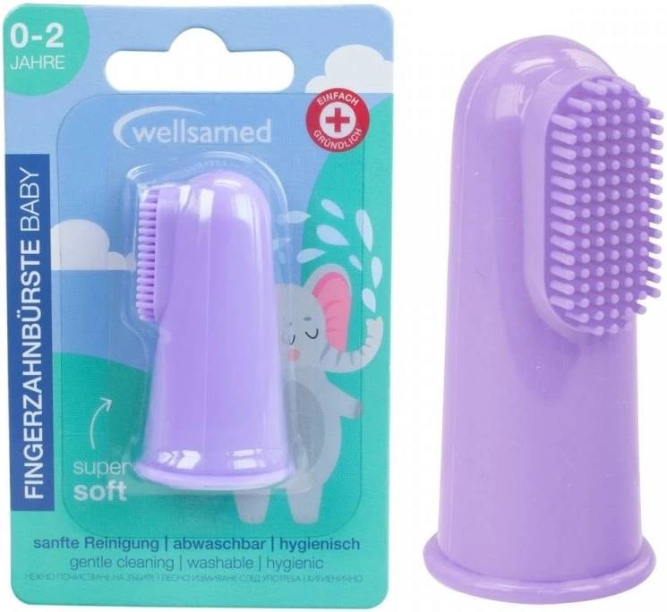 Wellsamed Четка напръстник за зъби, лилава | Ozone.bg