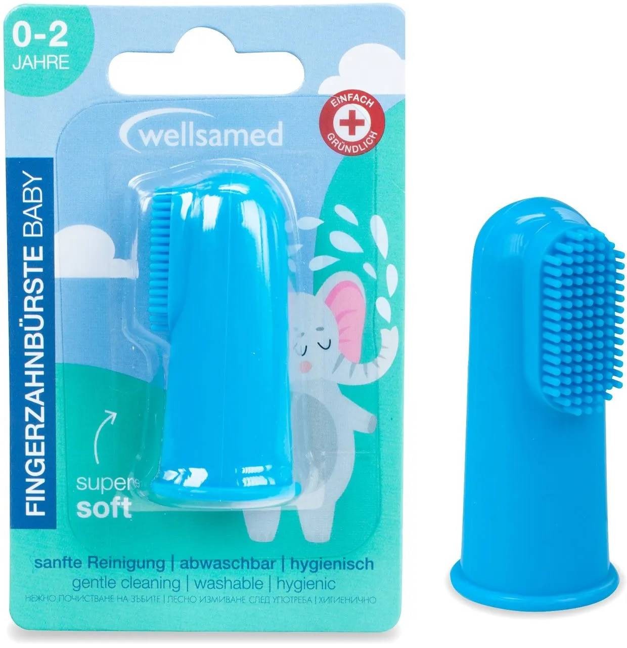 Wellsamed Четка напръстник за зъби, синя | Ozone.bg