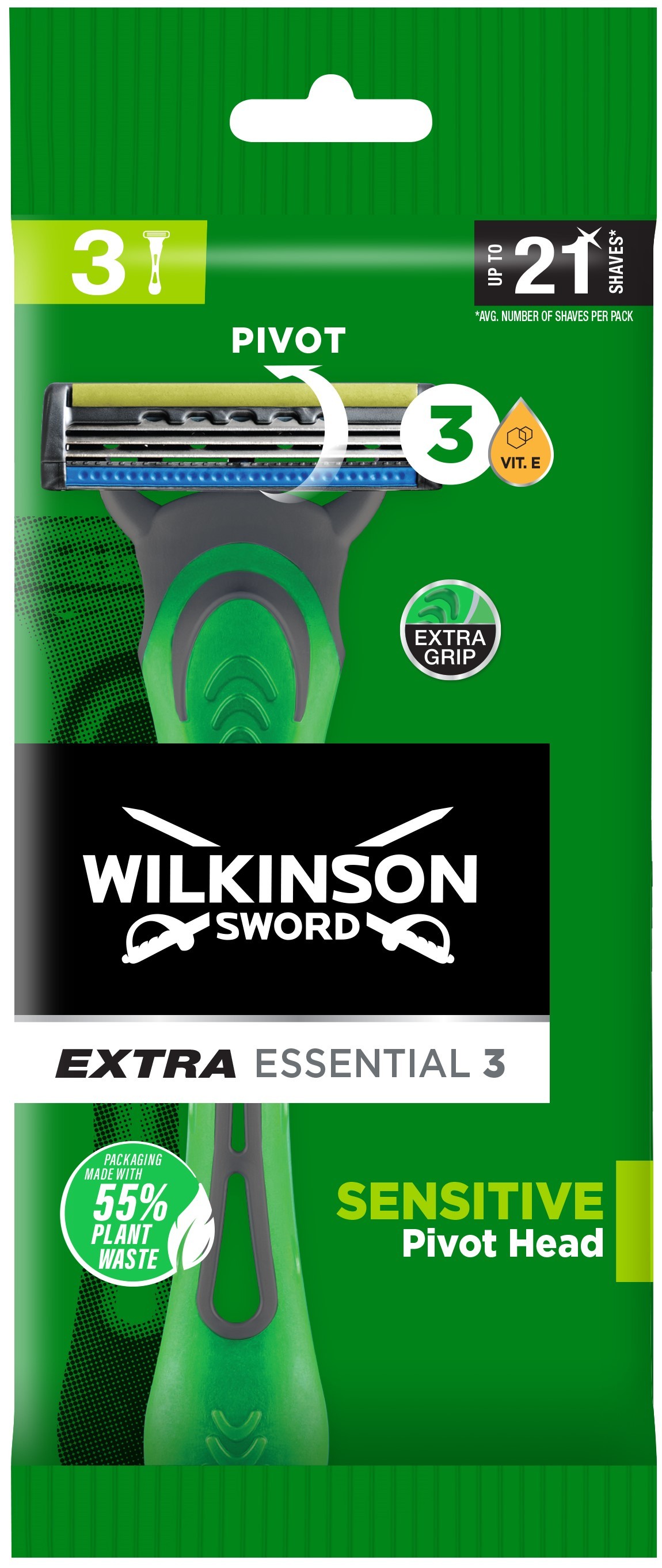 Wilkinson Sword Самобръсначки Extra3 Essential Sensitive, 3 броя | Ozone.bg