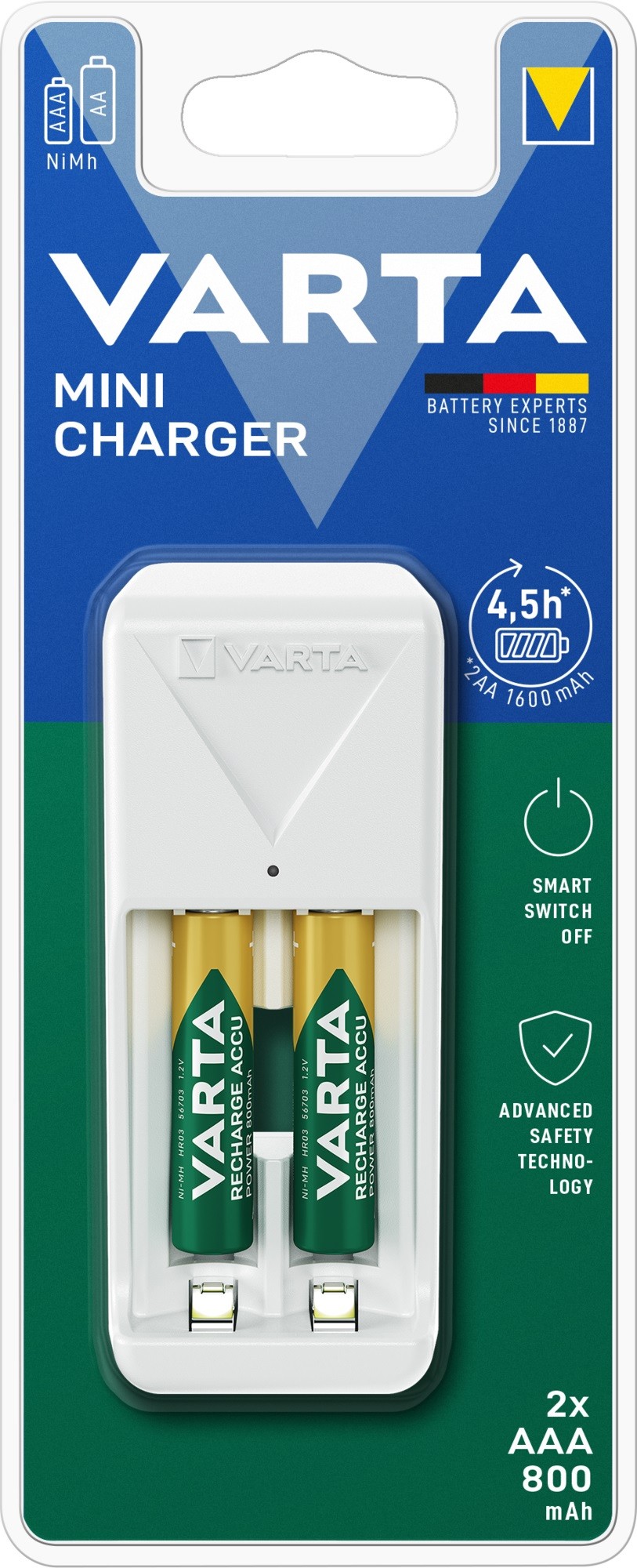Зарядно устройство VARTA - Mini Charger, AA/AAA, черно | Ozone.bg