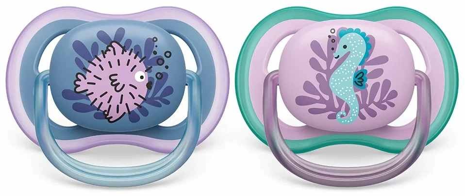 Залъгалки Philips Avent - Ultra Air, 6-18 м, 2 броя, риба балон и ...
