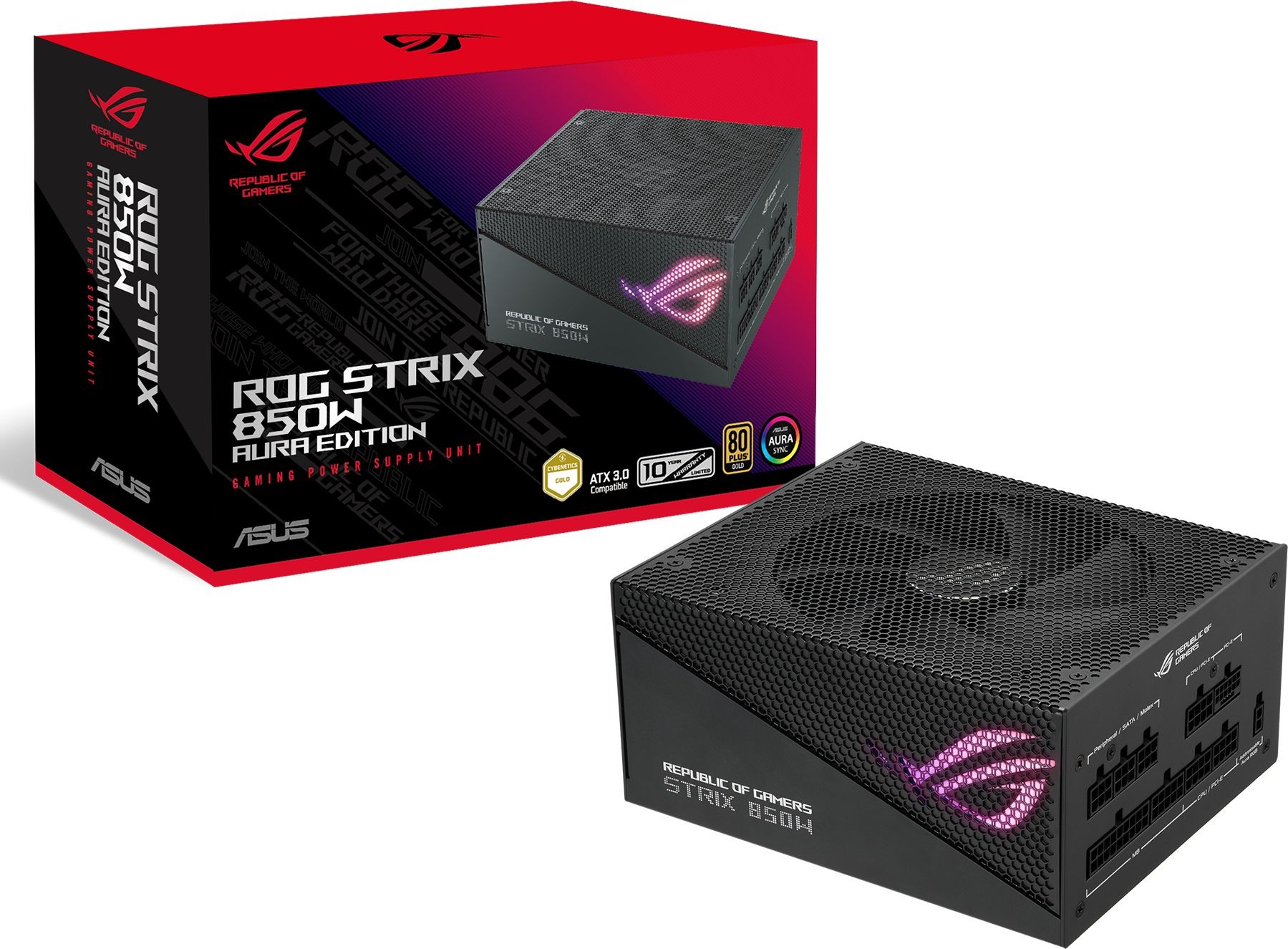 Захранване ASUS - ROG Strix Aura Gaming, 850W | Ozone.bg