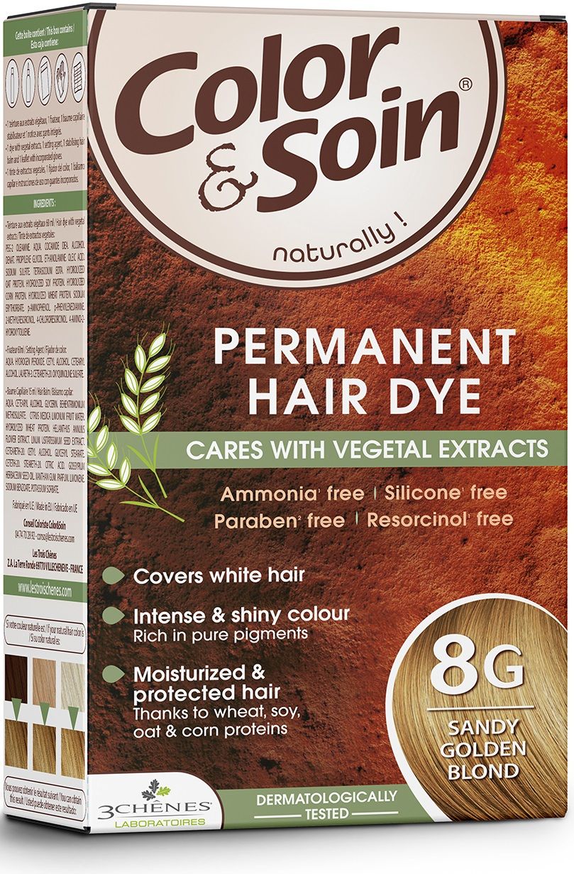 3 Chenes Color & Soin Боя за коса, 8G Пясъчнозлатисто рус цвят | Ozone.bg