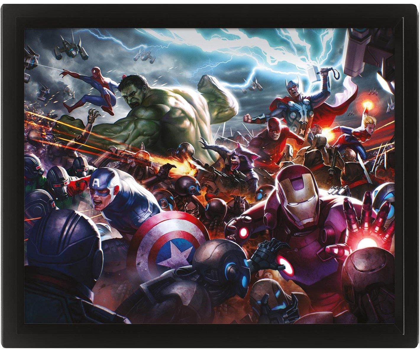 3D плакат с рамка Pyramid Marvel: Avengers - Future Fight Heroes ...