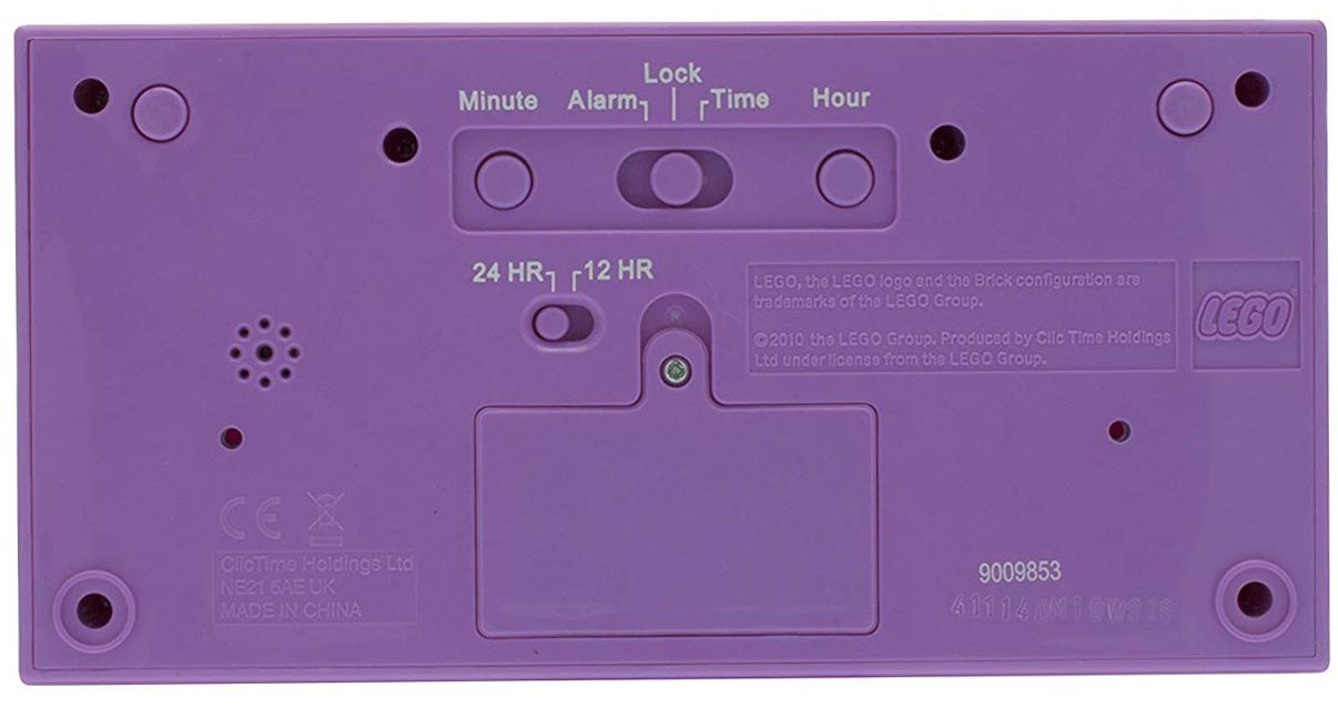 Настолен часовник Lego Wear - Friends Brick Clock, лилав, с будилник ...